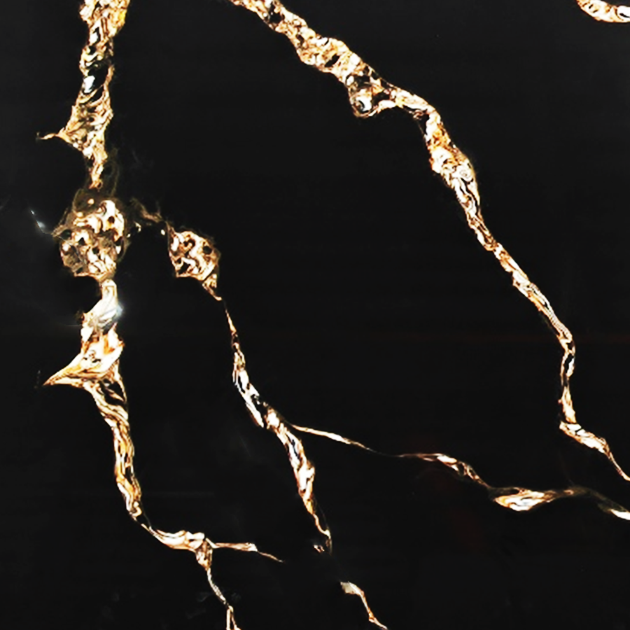 Calacatta Black and Gold Artificial Quartz, Black Man-made Quartz ...