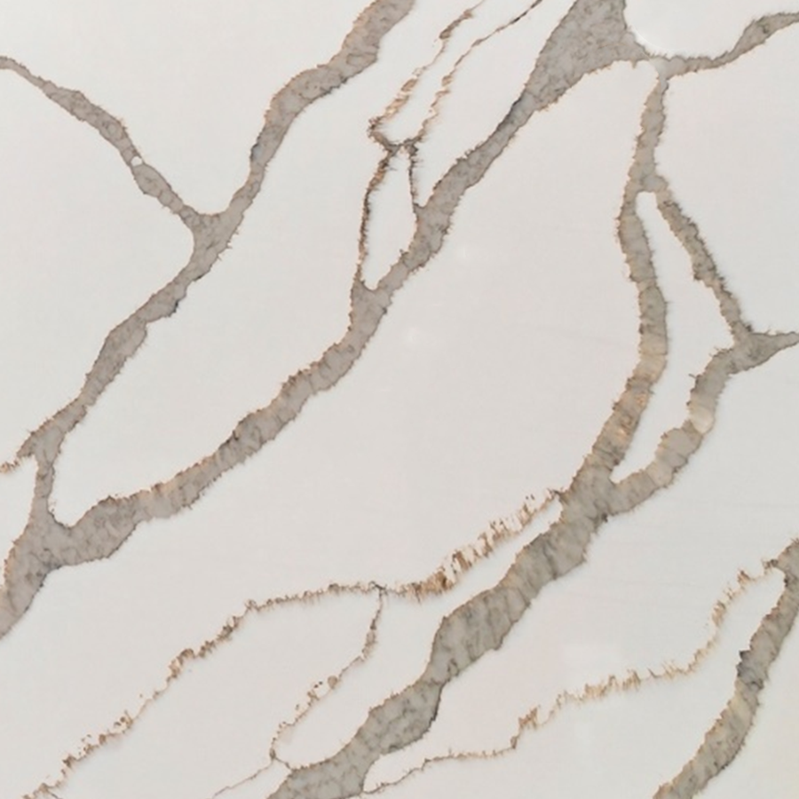 Calacatta Lucent Artificial Quartz, White Man-made Quartz Countertops ...