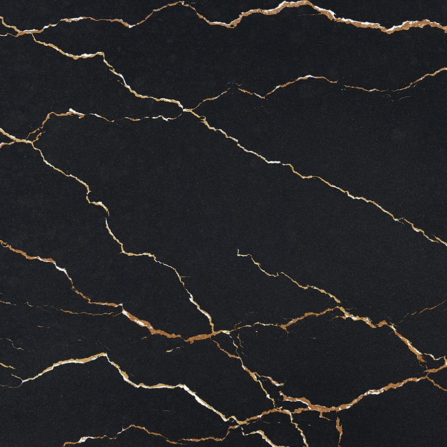 Calacatta Mystic Artificial Quartz, Black Man-made Quartz Countertops ...